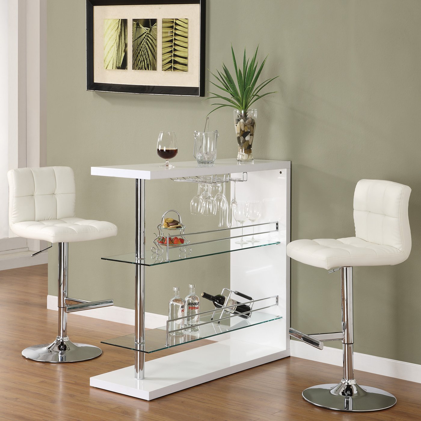 Bar Table with White Finish by Coaster Fine Furniture - Madison Seating