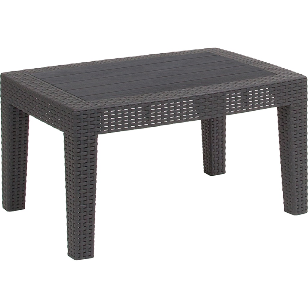 Dark Gray Faux Rattan Coffee Table by Flash Furniture - Madison Seating