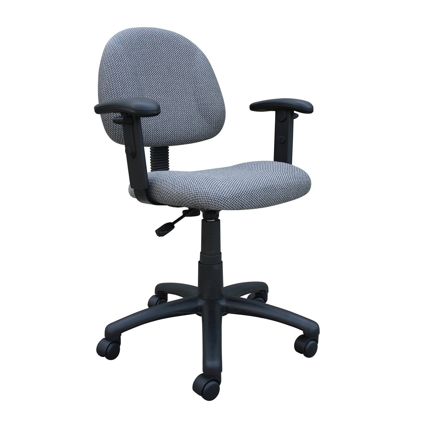 Deluxe Posture Tweed Office Chair with Adjustable Arms with Gray Tweed ...
