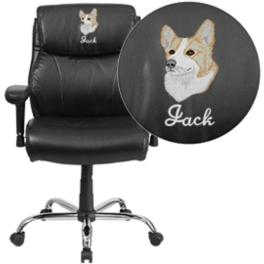 Embroidered HERCULES Series Big & Tall 400 lb. Rated Black Leather ...