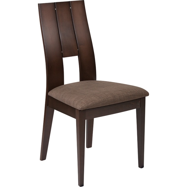 Emerson Espresso Finish Wood Dining Chair with Curved Slat Keyhole Back ...