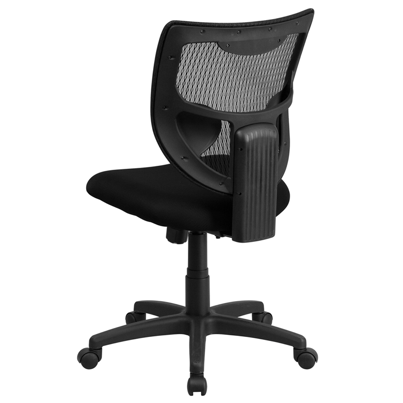 Galaxy Mid-Back Designer Black Mesh Back Swivel Task Chair - by Flash ...