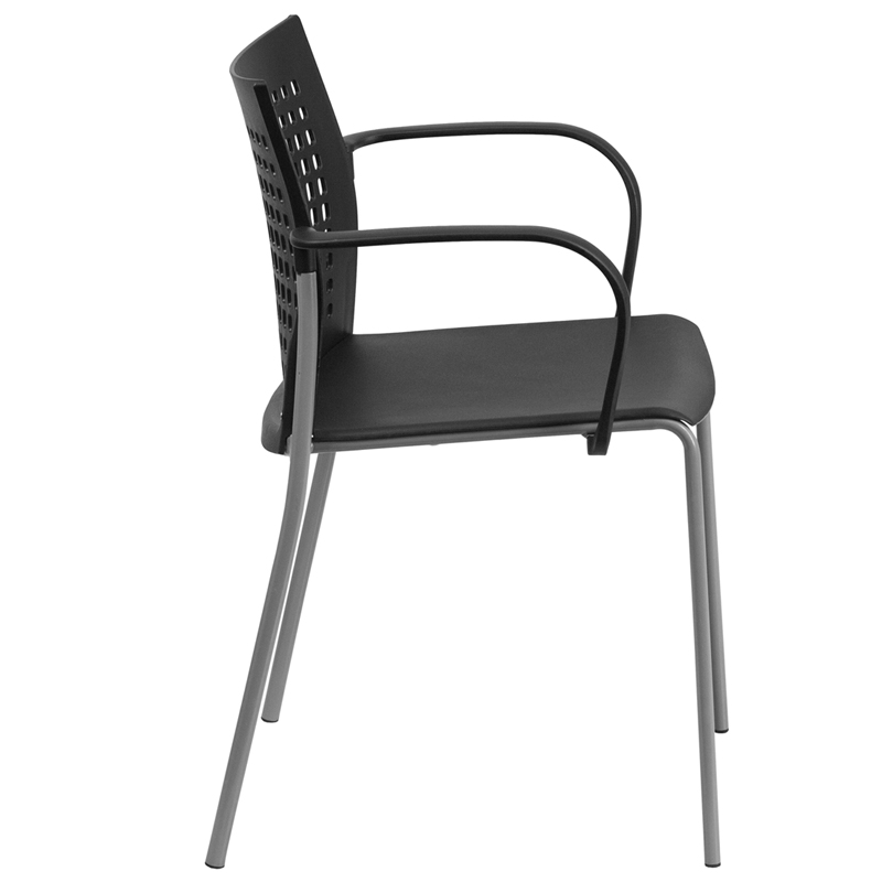 HERCULES Series 551 lb. Capacity Black Stack Chair with Air-Vent Back ...