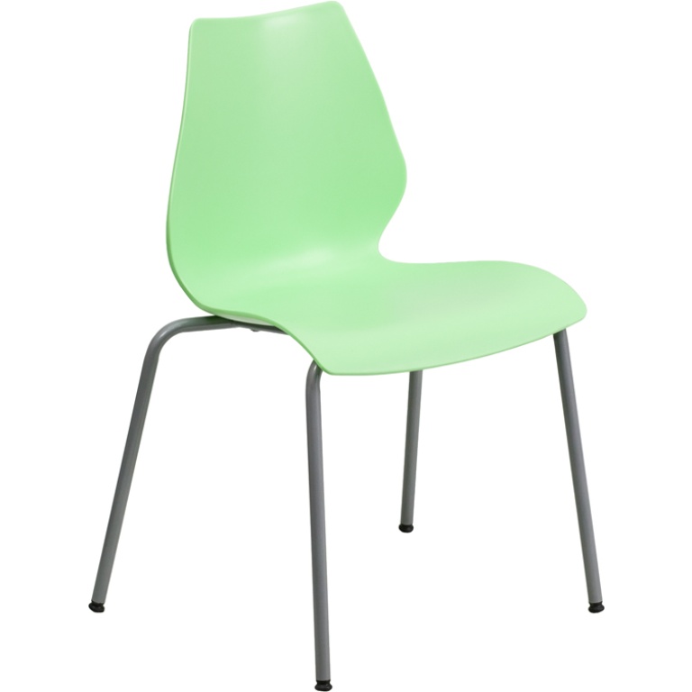 HERCULES Series 770 lb. Capacity Green Stack Chair with Lumbar Support ...