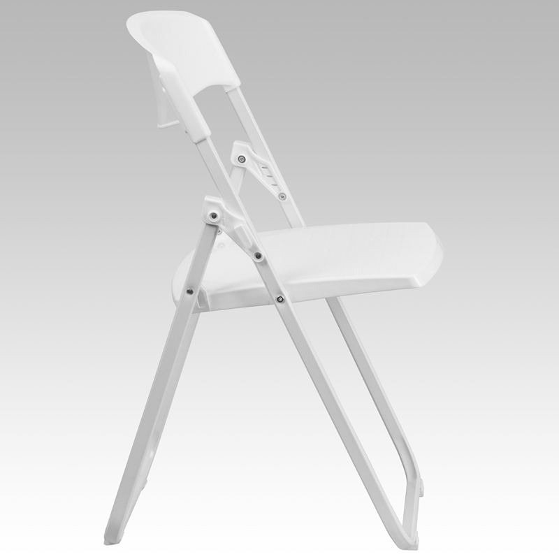HERCULES Series 880 lb. Capacity Heavy Duty White Plastic Folding Chair ...