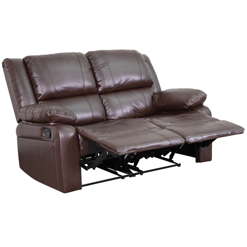 Harmony Series Brown Leather Loveseat with Two Built-In Recliners - by Flash Furniture - Madison ...