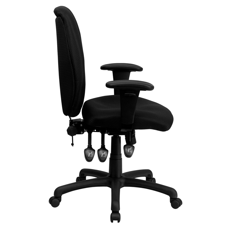 High Back Black Fabric Multifunction Ergonomic Executive Swivel Chair ...