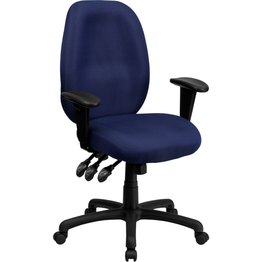 High Back Navy Fabric Multifunction Ergonomic Executive Swivel Chair ...