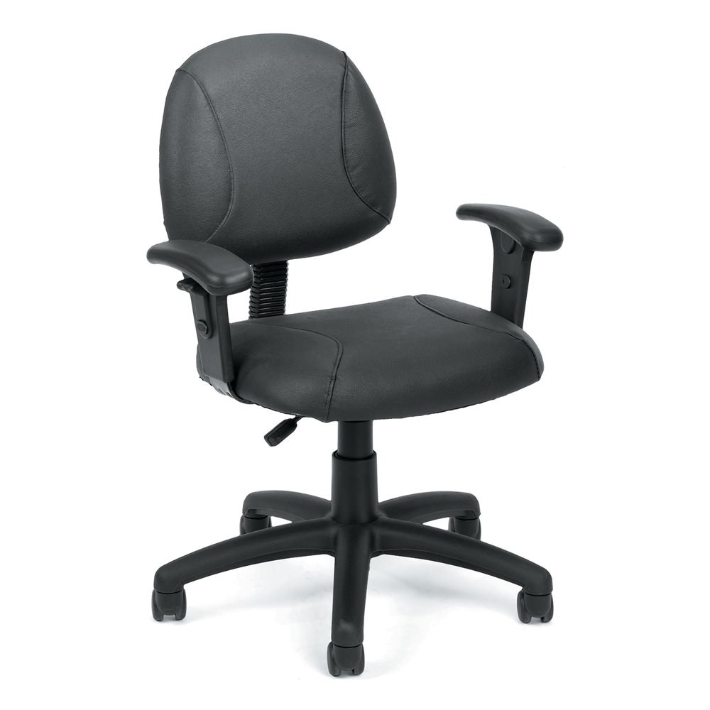 LeatherPlus Posture Office Chair with Adjustable Arms by Boss Office ...