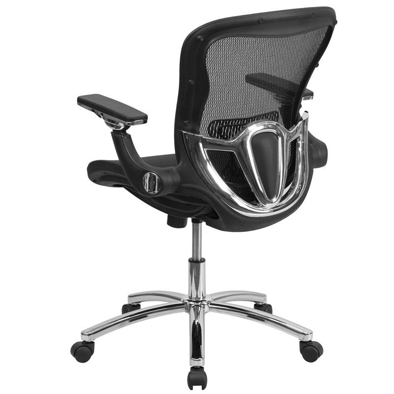 Mid-Back Transparent Black Mesh Executive Swivel Chair with Synchro ...