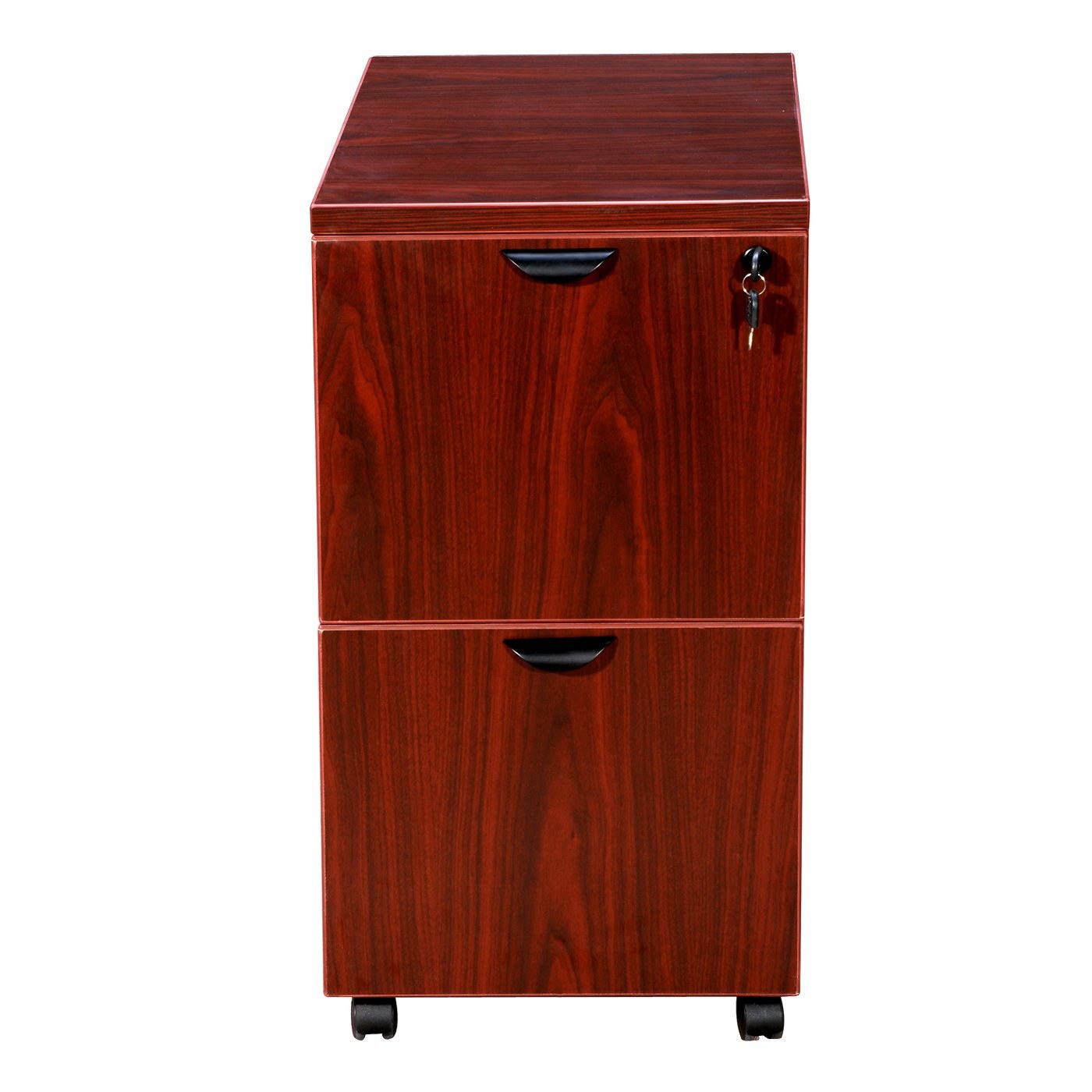 Mobile Pedestal File Cabinet with Mahogany Finish by Boss Office ...