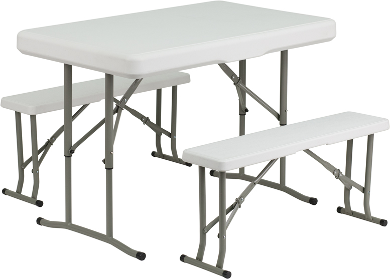 Plastic Folding Table and Bench Set - by Flash Furniture - Madison Seating