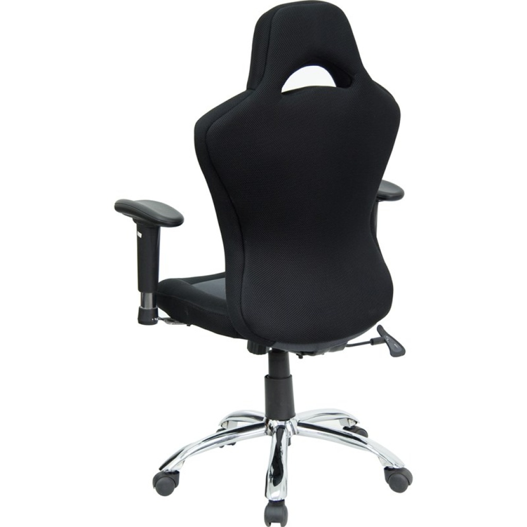 Race Car Inspired Gray and Black Mesh Swivel Task Chair with Bucket ...