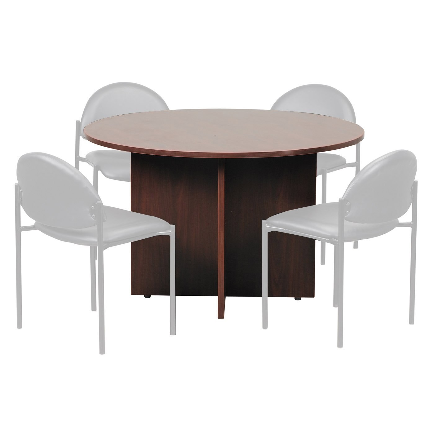 Round Office Table with Mahogany Finish - 42-in by Boss Office Products ...