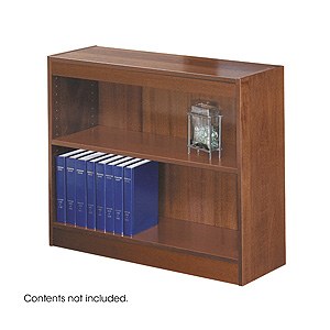 Safco WorkSpace 2-Shelf Square-Edge Veneer Bookcase in Cherry - Madison ...