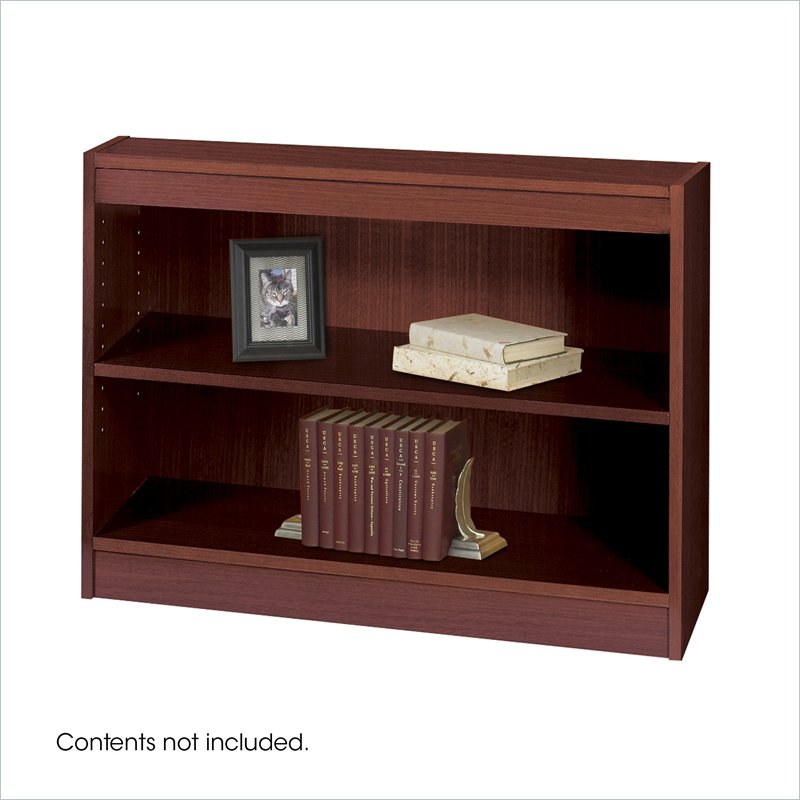 Safco WorkSpace 2-Shelf Square-Edge Veneer Bookcase in Mahogany ...
