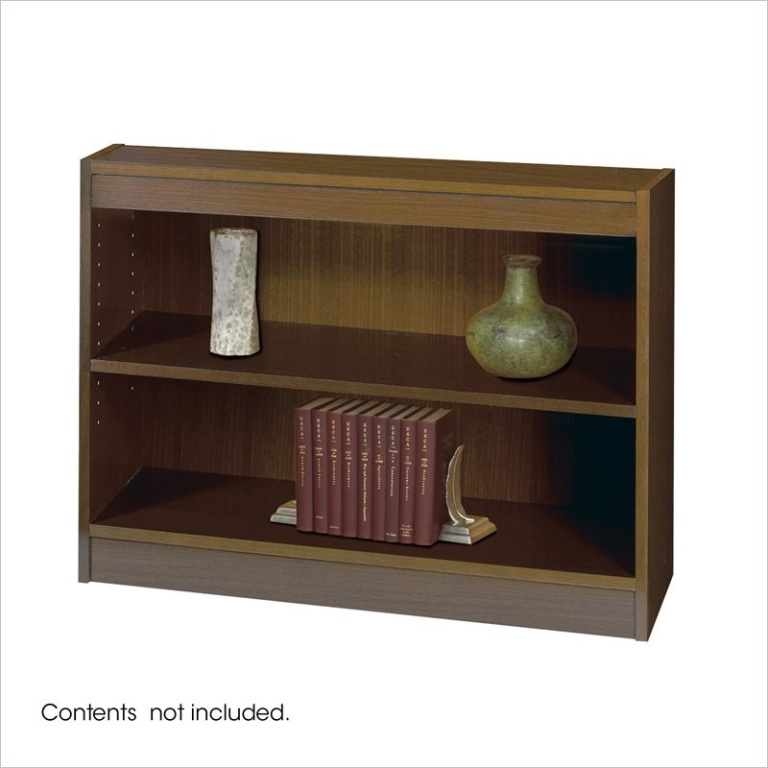 Safco WorkSpace 2-Shelf Square-Edge Veneer Bookcase in Walnut - Madison ...