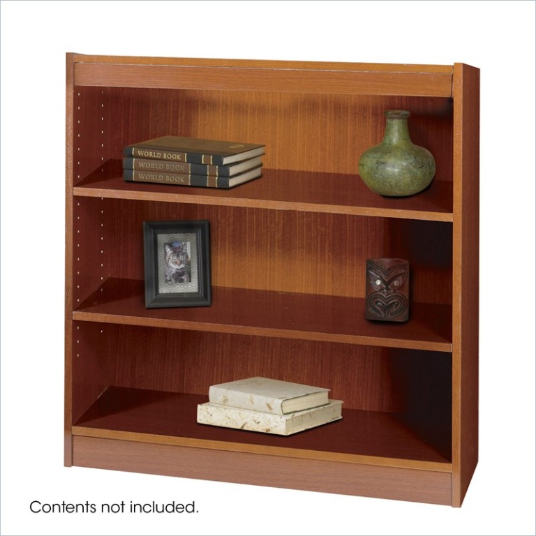 Safco WorkSpace 3-Shelf Square-Edge Veneer Bookcase in Cherry - Madison ...
