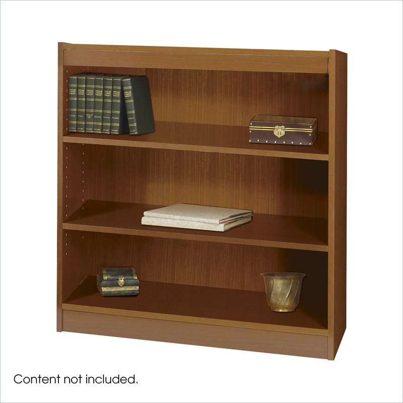 Safco WorkSpace 3-Shelf Square-Edge Veneer Bookcase in Medium Oak ...