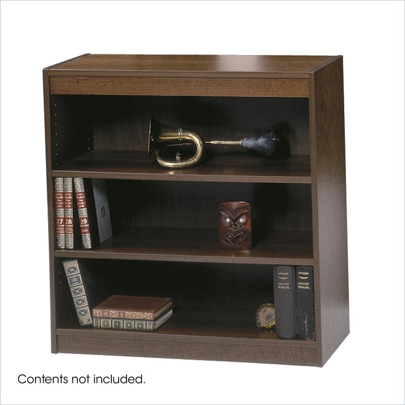 Safco WorkSpace 3-Shelf Square-Edge Veneer Bookcase in Walnut - Madison ...