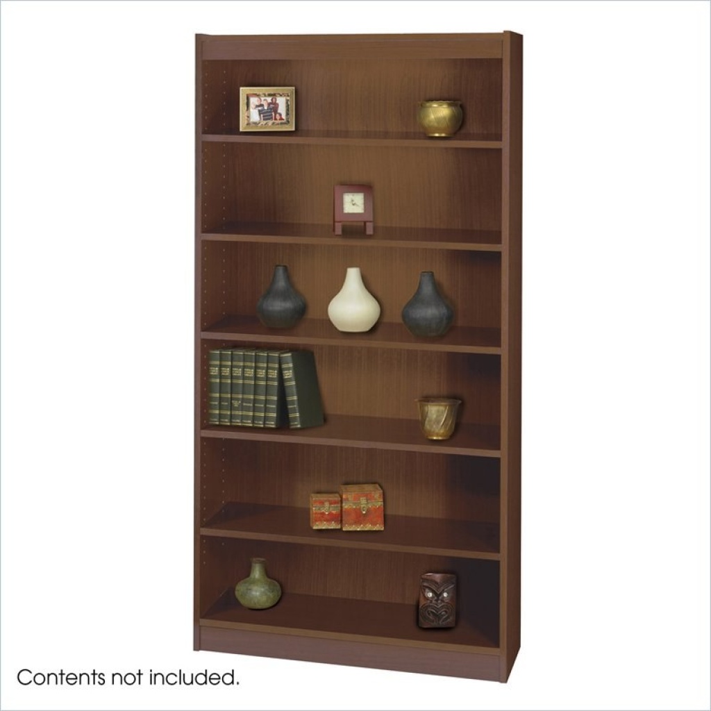 Safco WorkSpace 6-Shelf Square-Edge Veneer Bookcase in Walnut - Madison ...