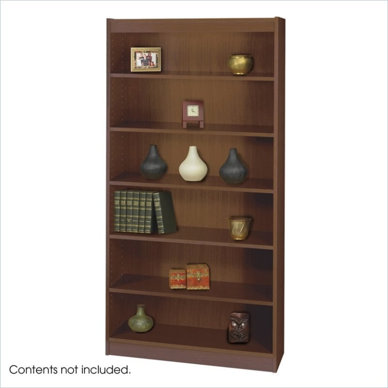 Safco WorkSpace 6-Shelf Square-Edge Veneer Bookcase in Walnut - Madison ...