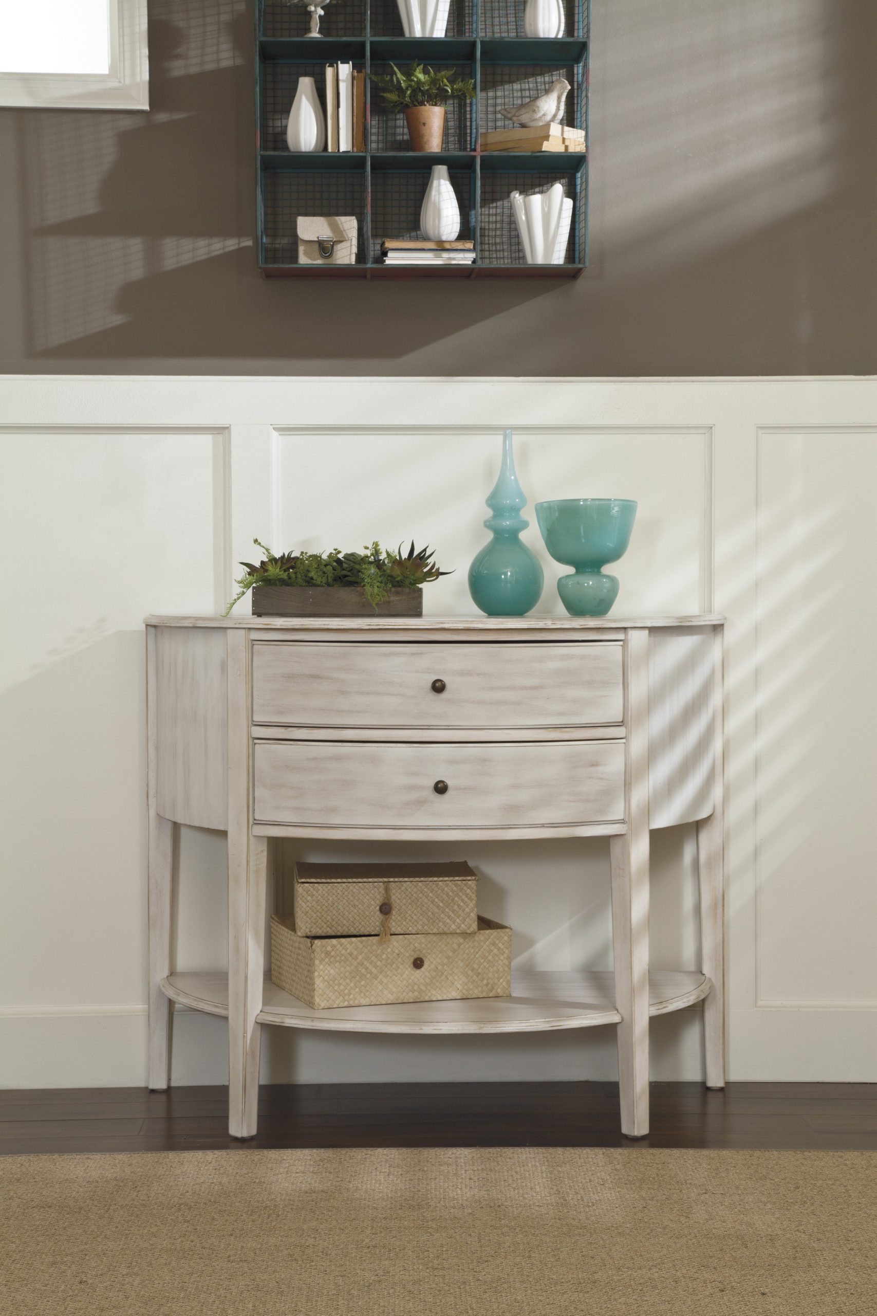 Signature Design by Ashley Cottage Accents Half Moon Console Table ...